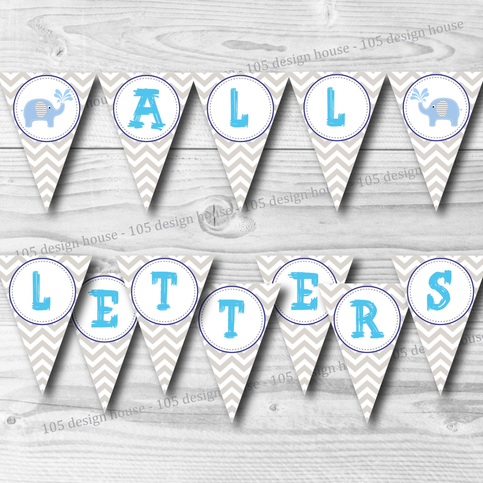 INSTANT DOWNLOAD Chevron Banner Printable With ALL Letters - Etsy