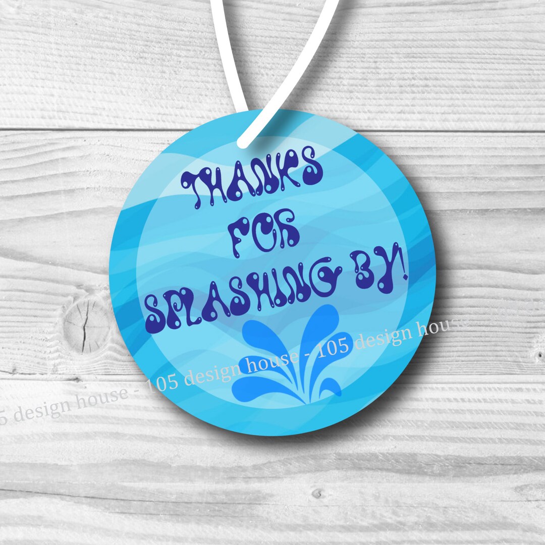 Pool Party Favor Tag Printable 3 Inch Favor Tags - Pool Party Printable ...