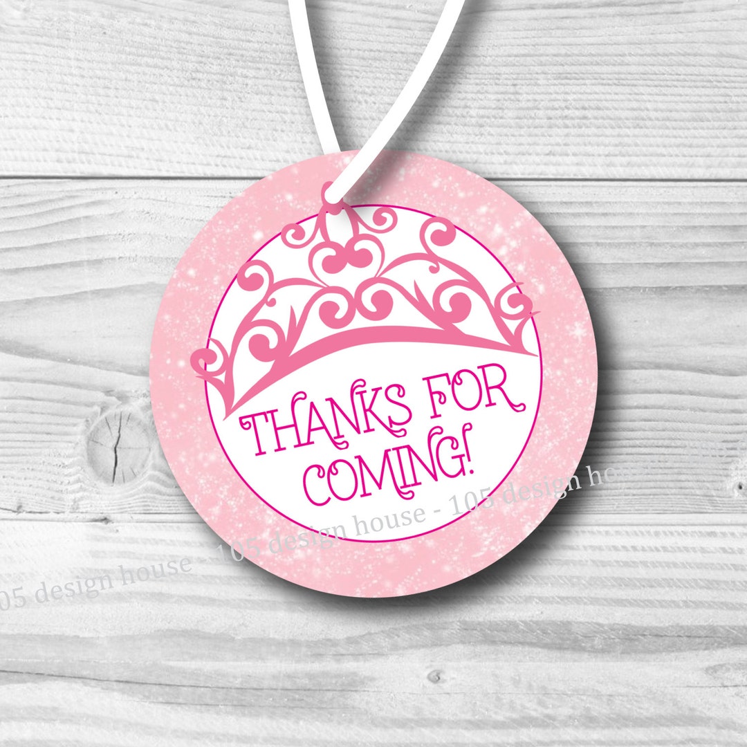 INSTANT DOWNLOAD Princess Favor Tag Printable 3 Inch Favor Tags ...