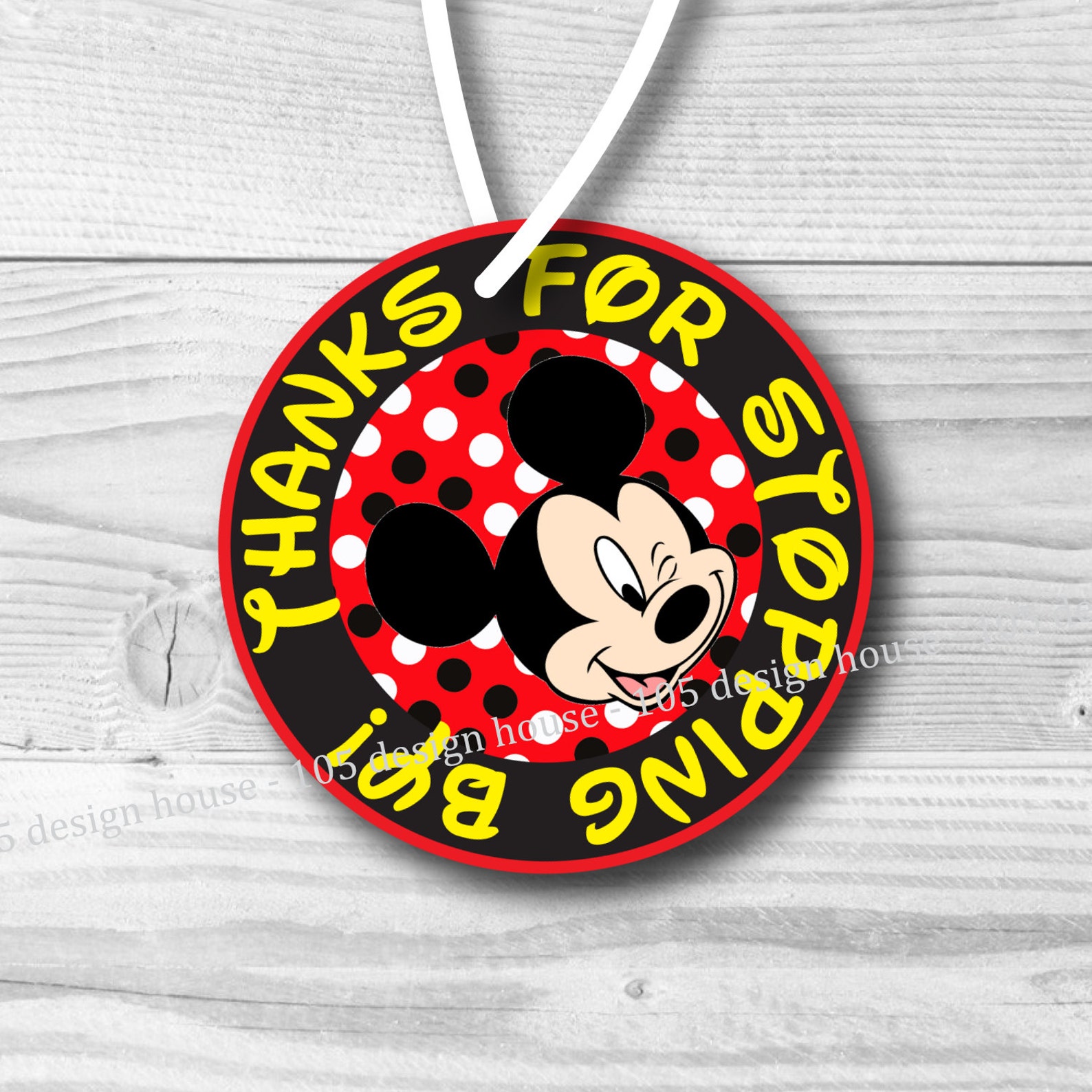 INSTANT DOWNLOAD Mickey Mouse Favor Tag Printable 3 Inch Favor - Etsy