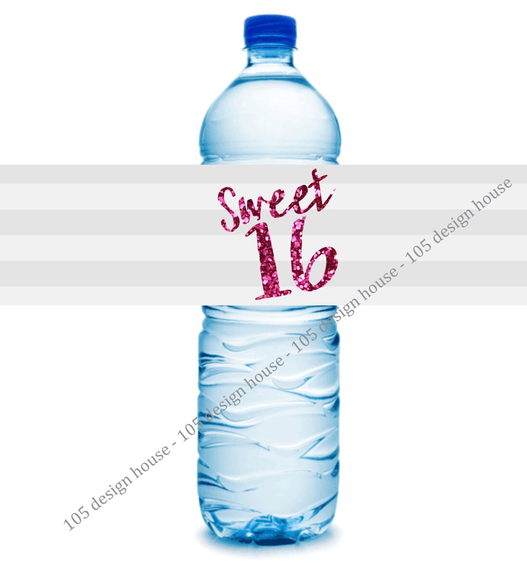 Sweet Sixteen Water Bottle Label Printable INSTANT DOWNLOAD - Sweet 16 ...