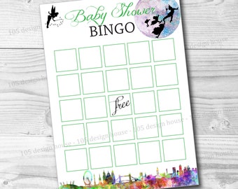 Neverland Baby Shower Bingo Peter Pan Printable Party Game - Etsy