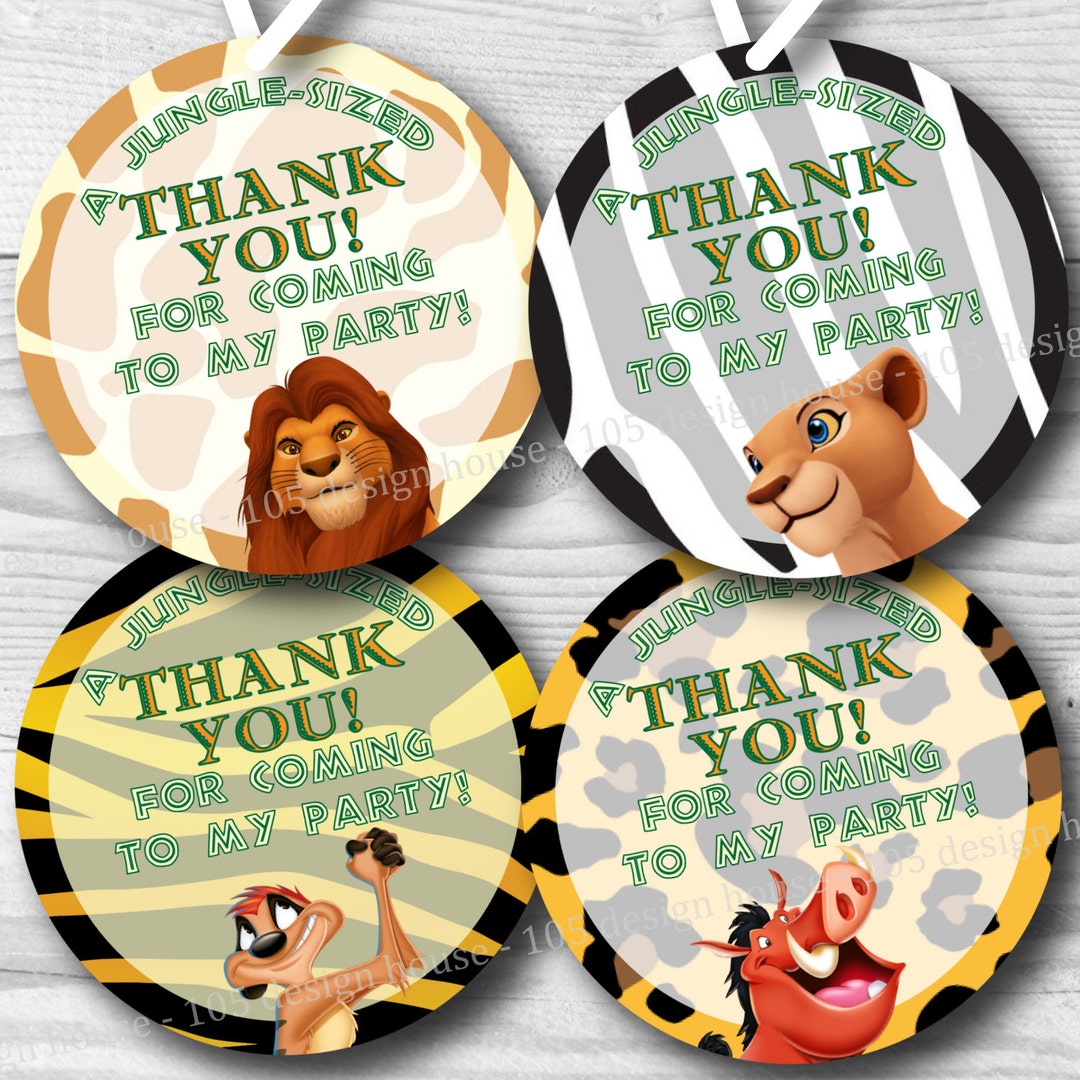 Lion King Favor Tag Printable 2.5 Inch Favor Tags INSTANT DOWNLOAD ...