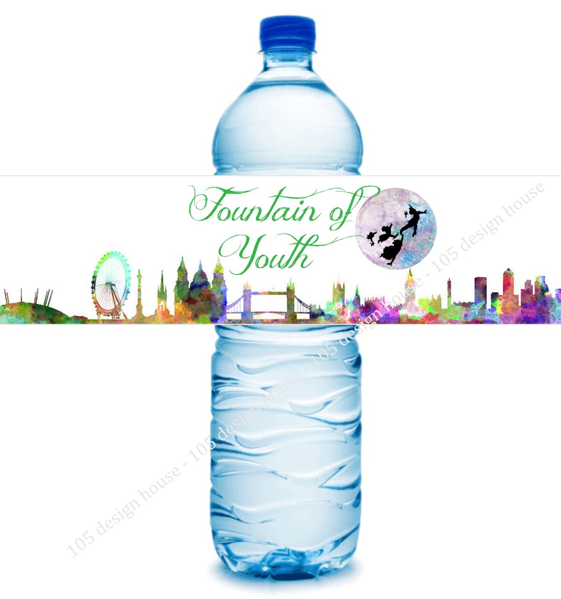 Peter Pan Water Bottle Label Printable INSTANT DOWNLOAD - Fountain of ...