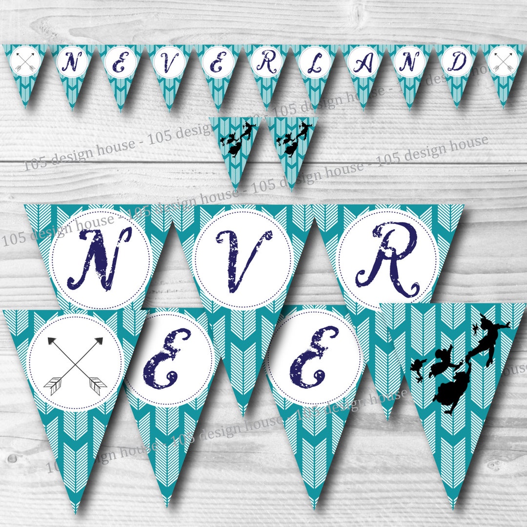 Neverland Banner INSTANT DOWNLOAD- Printable Peter Pan Inspired ...