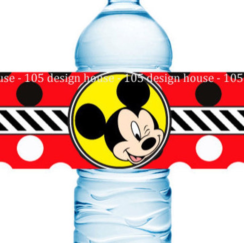 INSTANT DOWNLOAD Mickey Mouse Water Bottle Label Printable - Etsy