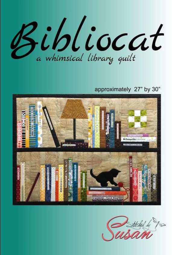 Bibliocat PRINTABLE PDF PATTERN A Whimsical Library Quilt - Etsy