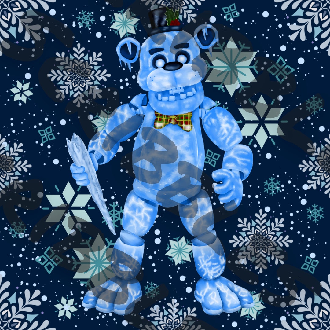 Freddy Frostbear Fnaf Horror Christmas Winter Snow Seamless Png Fabric ...