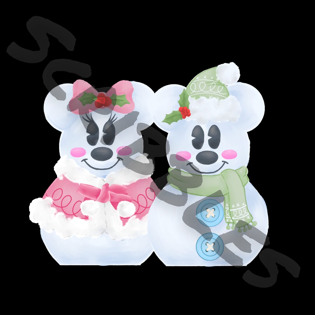 Mouse Snowman Seamless Digital File Png Clip Art Fabric Stationery ...