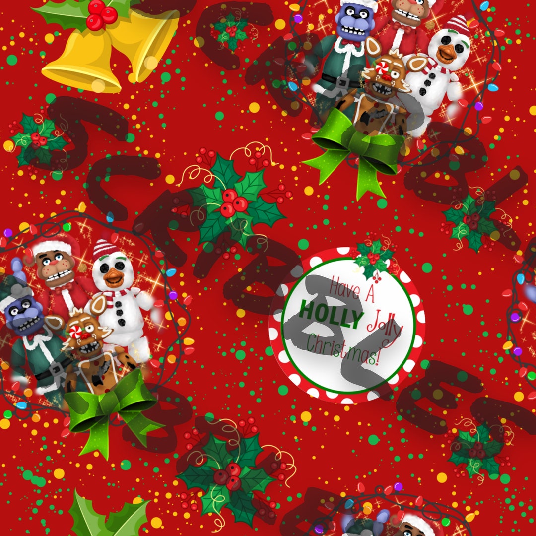 Five Nights at Freddys Fnaf Christmas Seamless File Festive Winter ...