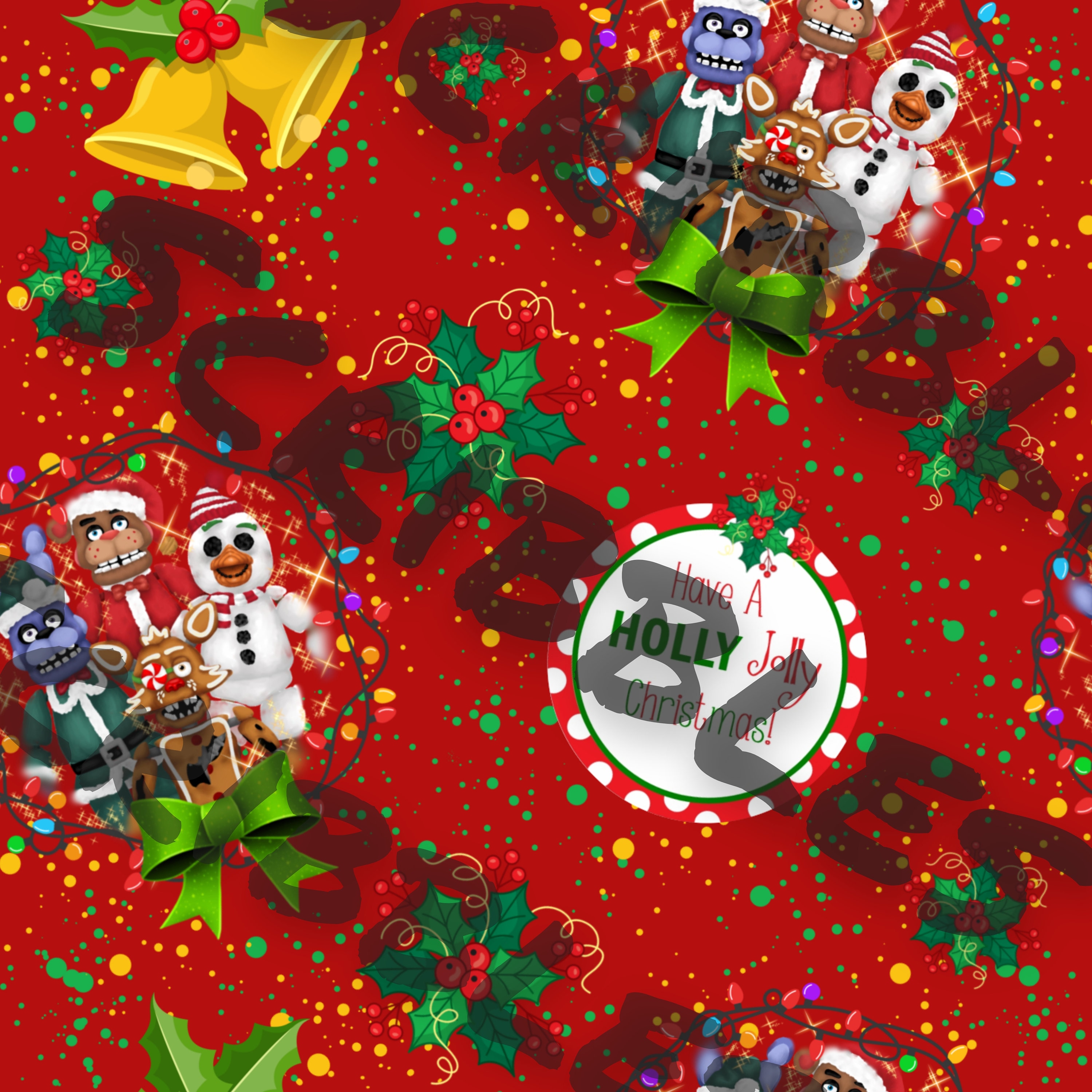 Five Nights at Freddys Fnaf Christmas Seamless File Festive Winter ...