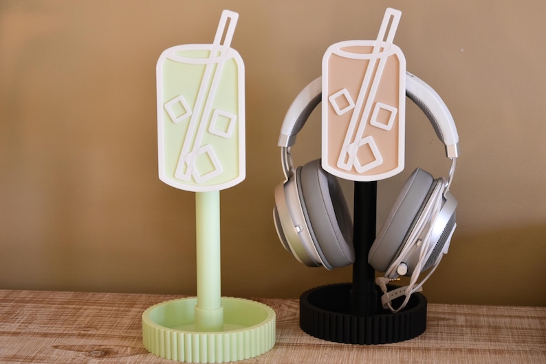 Headphone Stand Matcha- Cozy Gaming Desk Accessories Iced Matcha Pastel ...