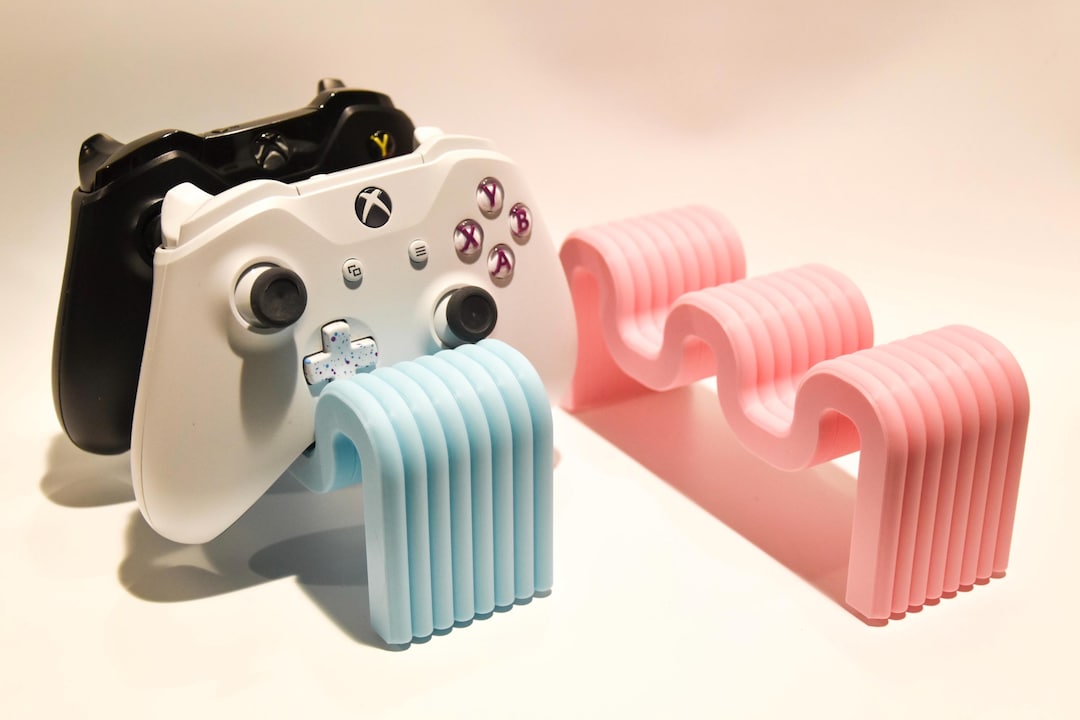 Wave Game Controller Stand 3D Printed- Pastel Wavy Cozy Gaming Desk ...
