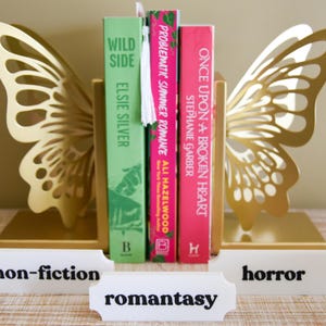 Bookshelf Labels- Home Library Organization Signs for Literary Genres ...