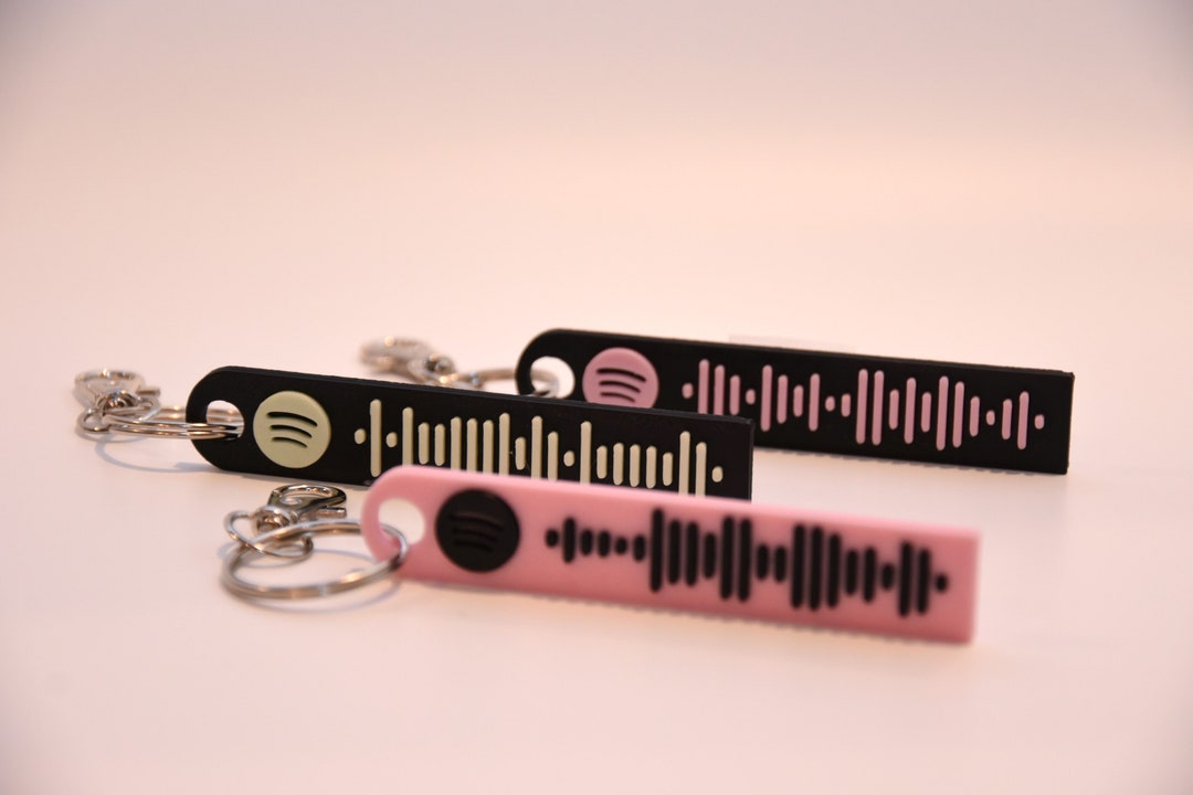 Spotify Song 3D Printed Keychain 3D Printed Pastel Scannable Keychain ...
