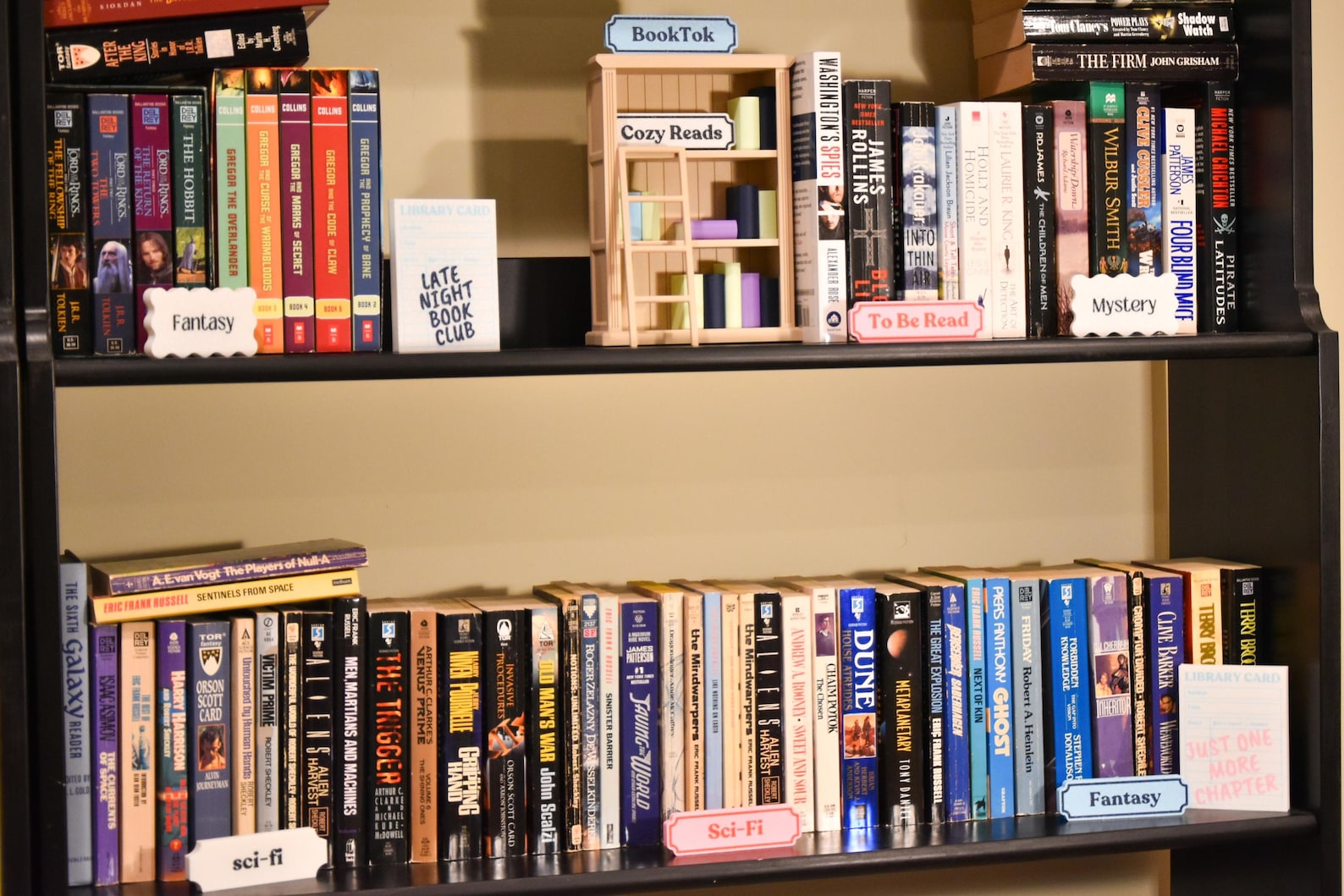 Bookshelf Labels- Home Library Organization Signs for Literary Genres ...