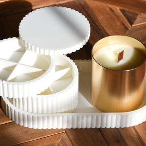 Fluted Jewelry Organizer Box- Pastel Swivel Stacked Ribbed Box Cute ...