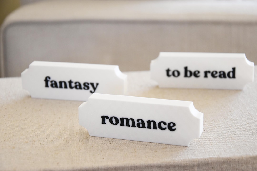 Bookshelf Labels- Home Library Organization Signs for Literary Genres ...