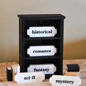 Bookshelf Labels- Home Library Organization Signs for Literary Genres ...