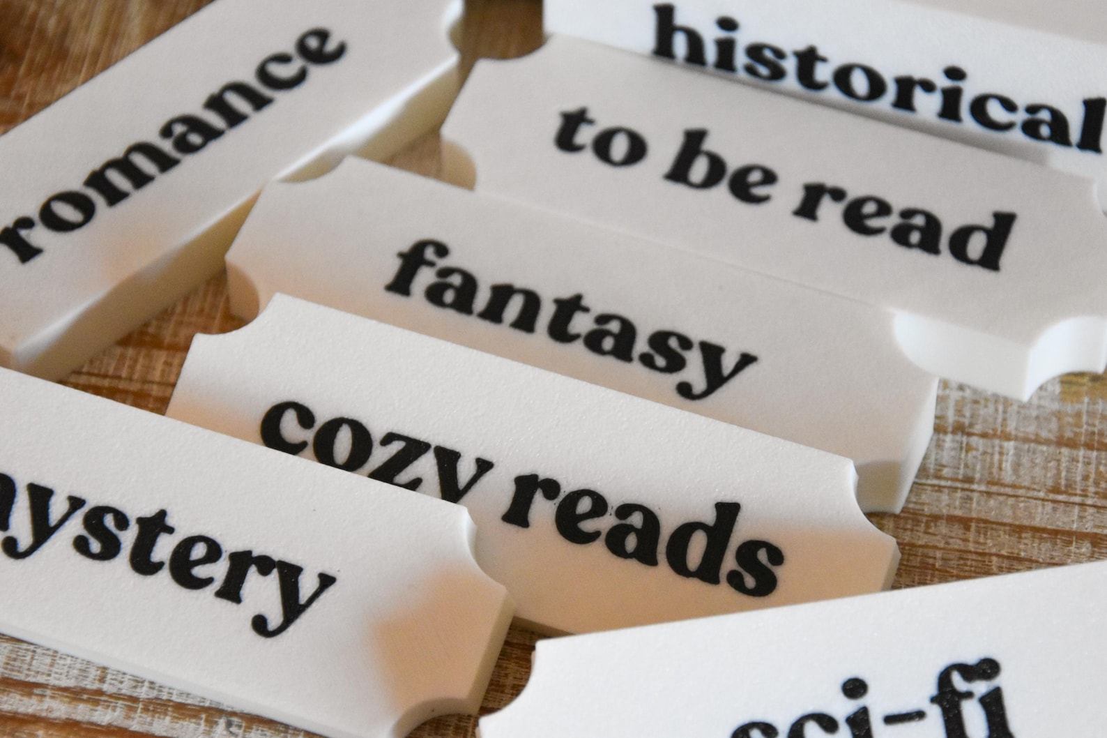 Bookshelf Labels- Home Library Organization Signs for Literary Genres ...