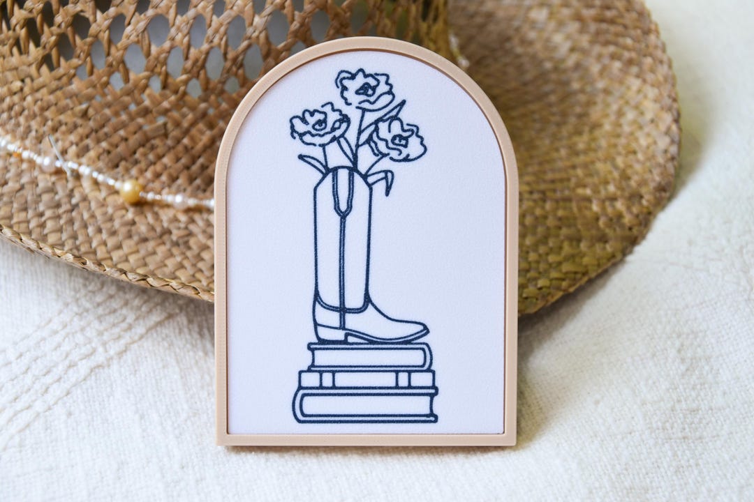 Bookshelf Straightener Sign- Cowgirl Boot Book Aligner Gift for Book ...