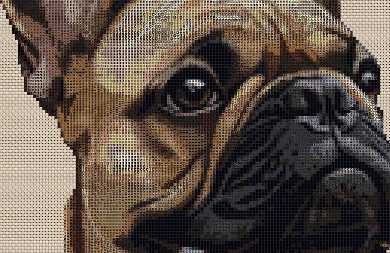 French Bulldog Cross Stitch Pattern - Etsy