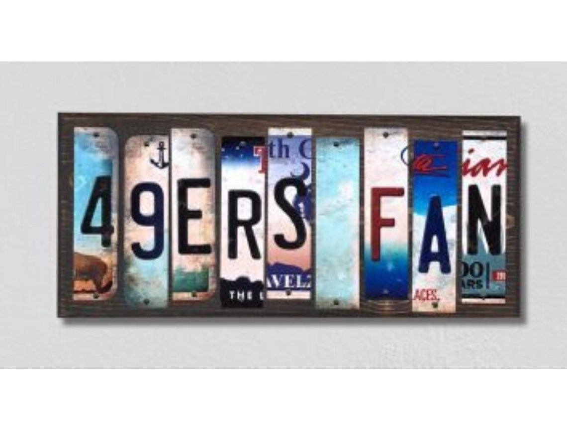 San Francisco 49ers Fan Handmade Wood Sign with Metal License | Etsy