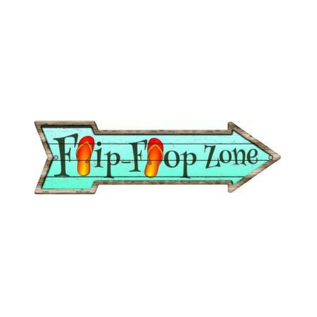 Flip Flop Zone Novelty Metal Arrow Sign - Etsy
