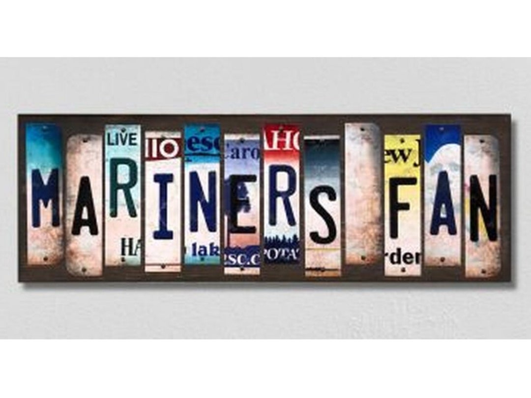 Seattle Mariners Wall Art,handmade Wood Sign W/metal License Plate ...