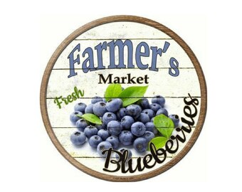 Farmers Market Fresh Blueberries Novelty Metal Circular Sign - Etsy