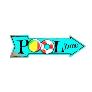 Outdoor/indoor Pool Zone Novelty Metal Arrow Pool Sign Patio - Etsy