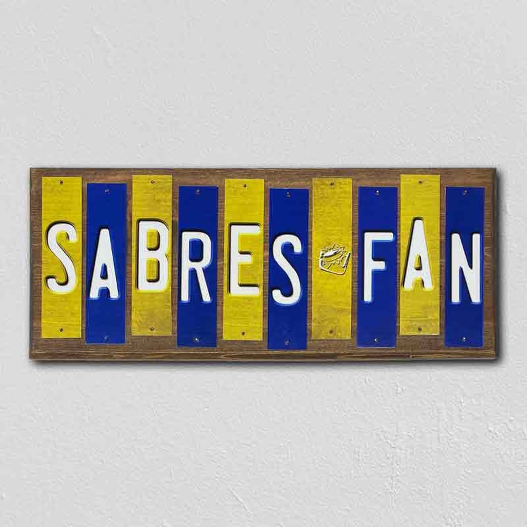 Sabres Fan Team Colors Hockey Fun Strips Novelty Wood Sign Custom Wood ...