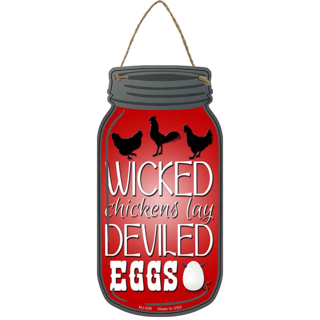 Wicked Chicken Deviled Eggs Novelty Metal Mason Jar Sign - Etsy