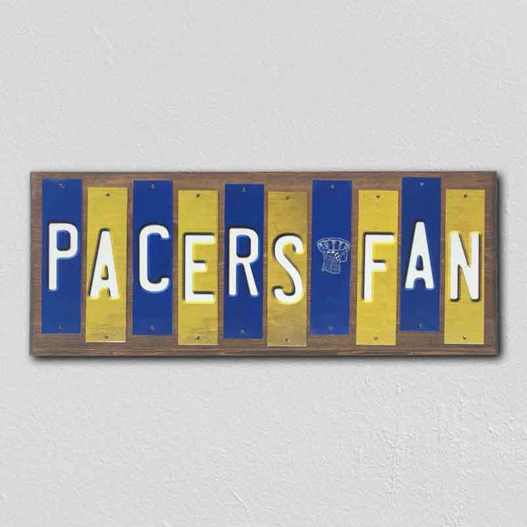 Pacers Fan Team Colors Basketball Fun Strips Novelty Wood Sign Custom ...