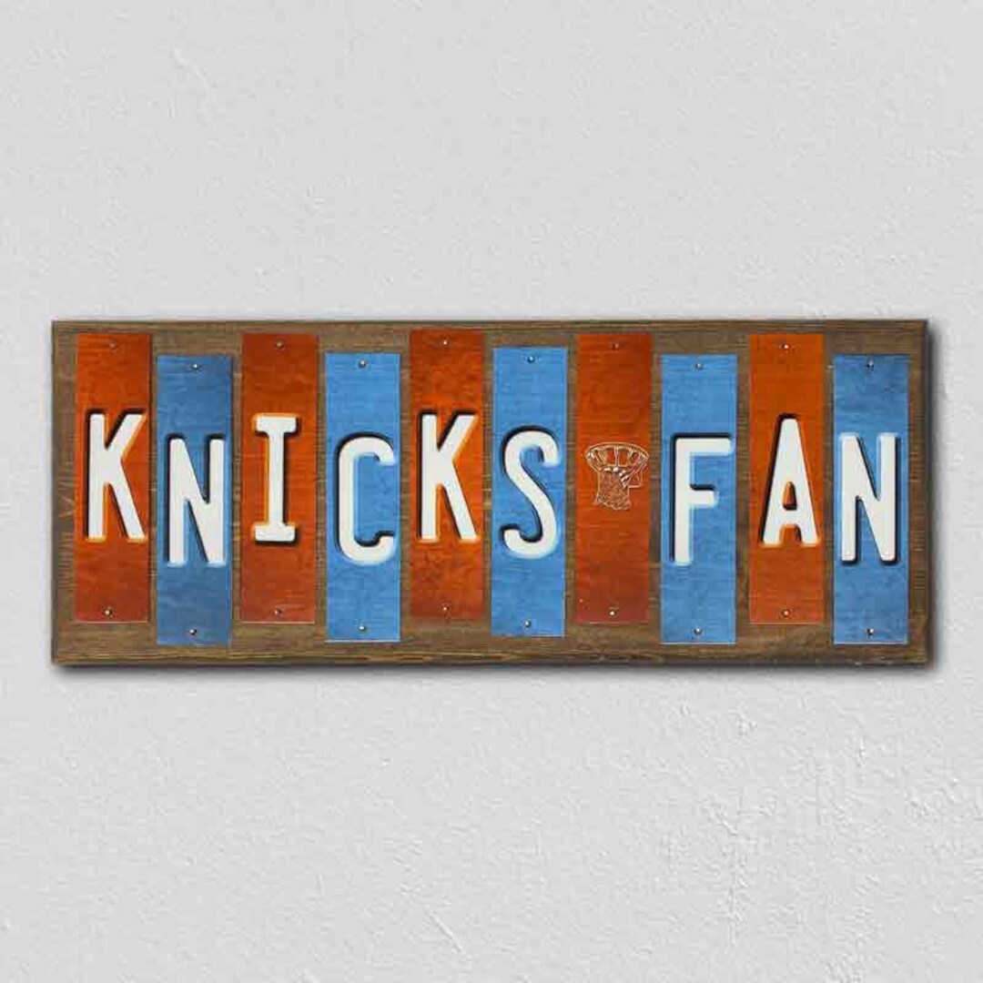 Knicks Fan Team Colors Basketball Fun Strips Novelty Wood Sign Custom ...