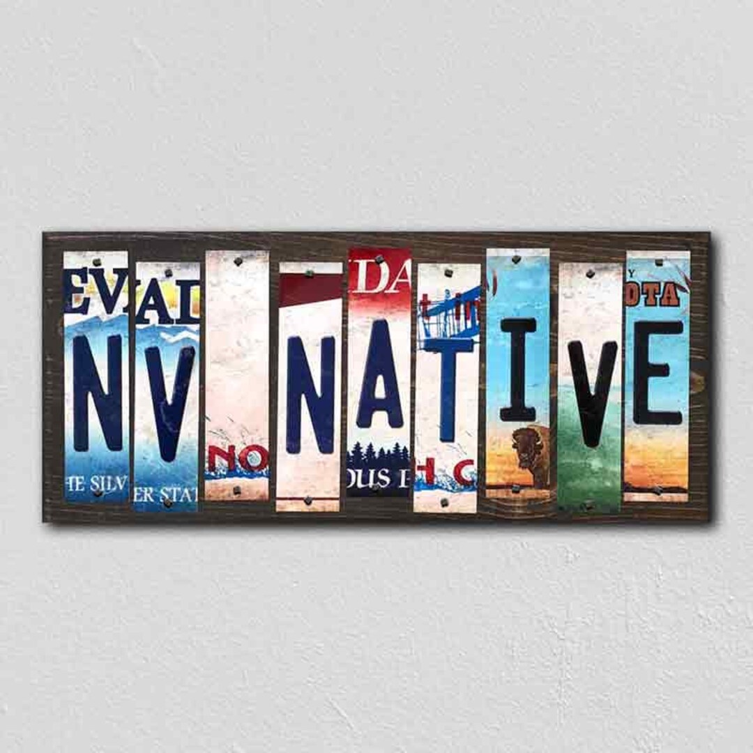 NV Native License Plate Tag Strips Novelty Wood Signs Custom Wood Sign ...