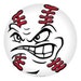 Indoor/outdoor Angry Baseball Face Emoji Metal Round Circular Sign 12 ...