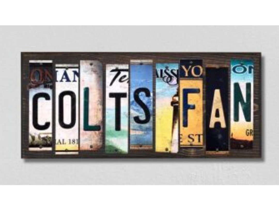 Indianapolis Colts Fan Handmade Wood Sign With Metal License Plate ...