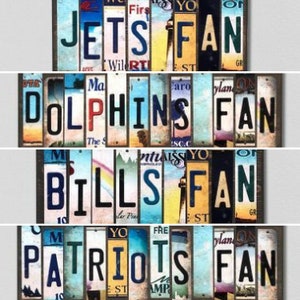 Buffalo Bills Fan Handmade Wood Sign With Metal License Plate Strips ...