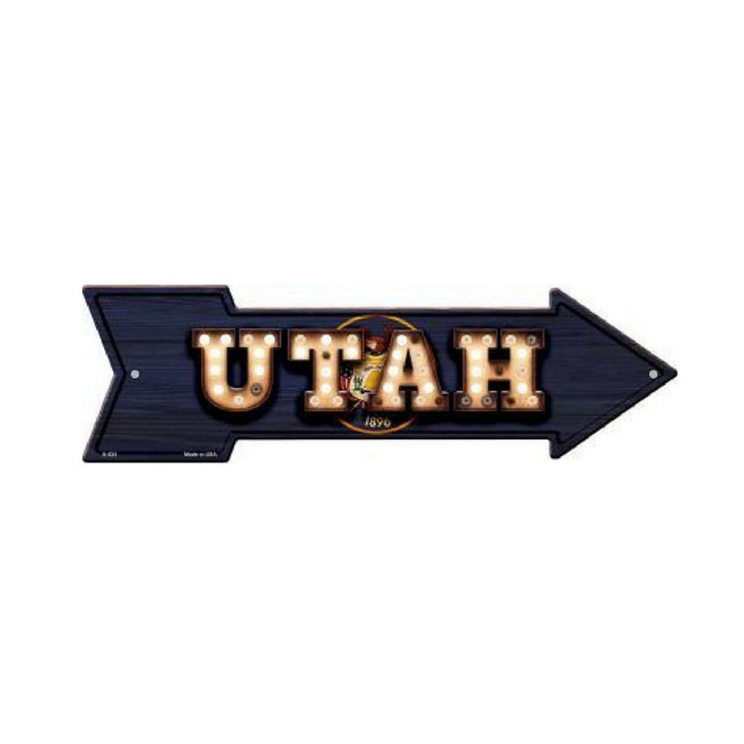 Utah Bulb Lettering Utah State Flag Background Novelty Metal Arrow Sign ...