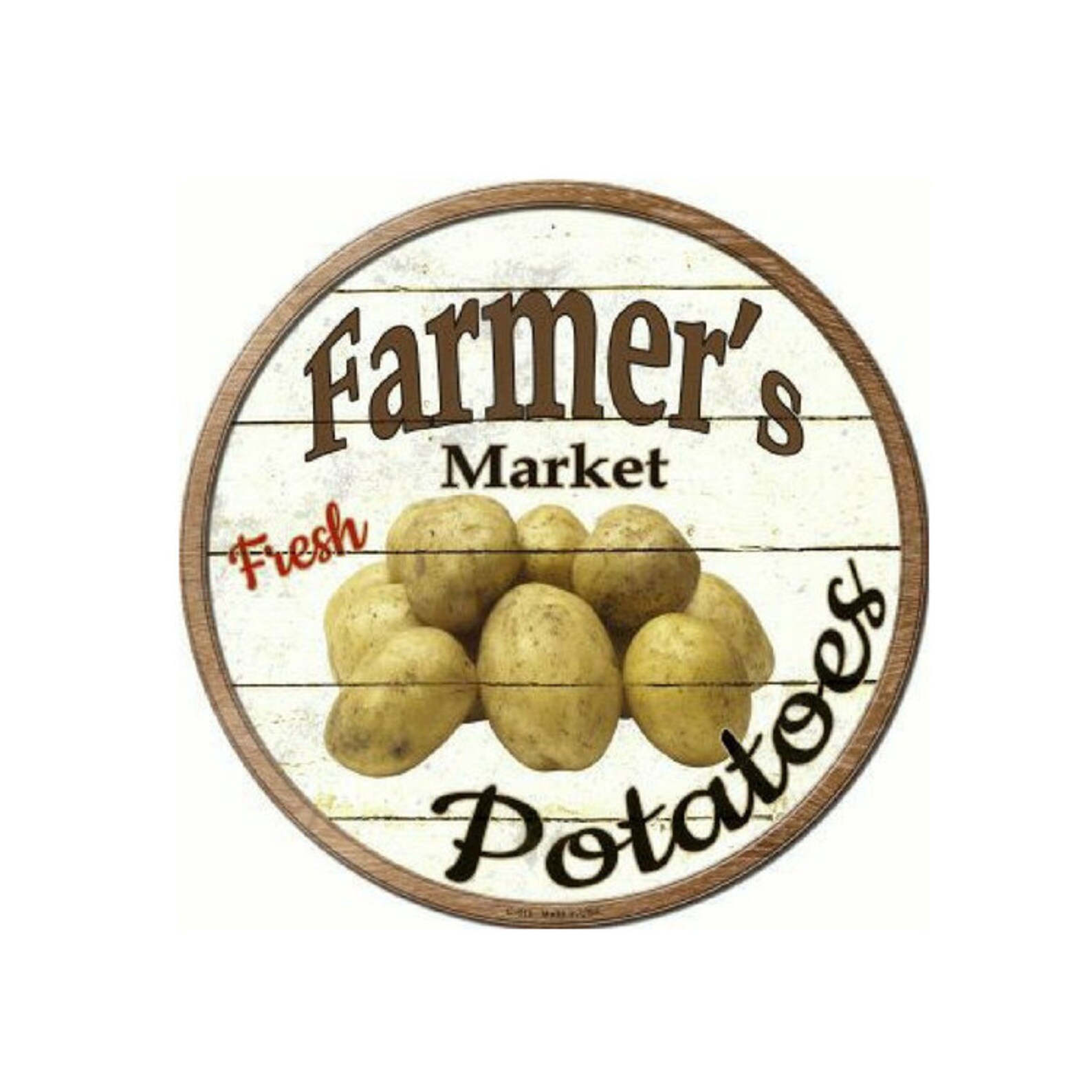 Farmers Market Fresh Potatoes Novelty Metal Circular Sign | Etsy