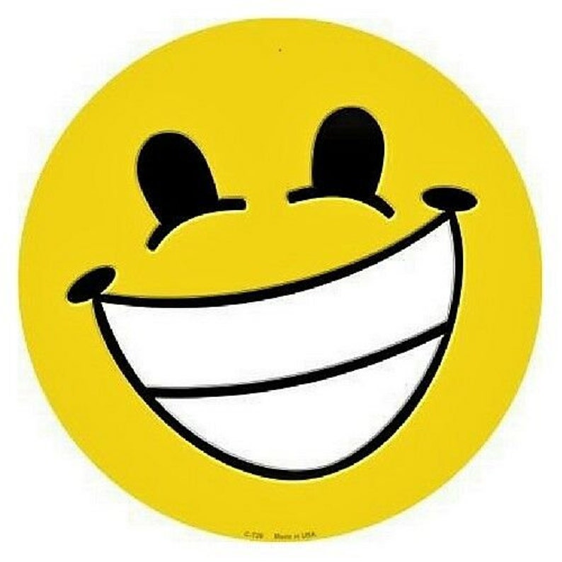 Indoor/outdoor Cheesy Smiley Face Emoji Metal Round Circular - Etsy