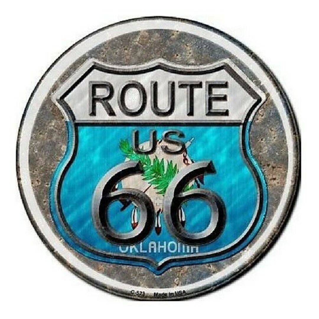 Indoor/outdoor Route 66 Oklahoma Metal Round Circular Sign - Etsy