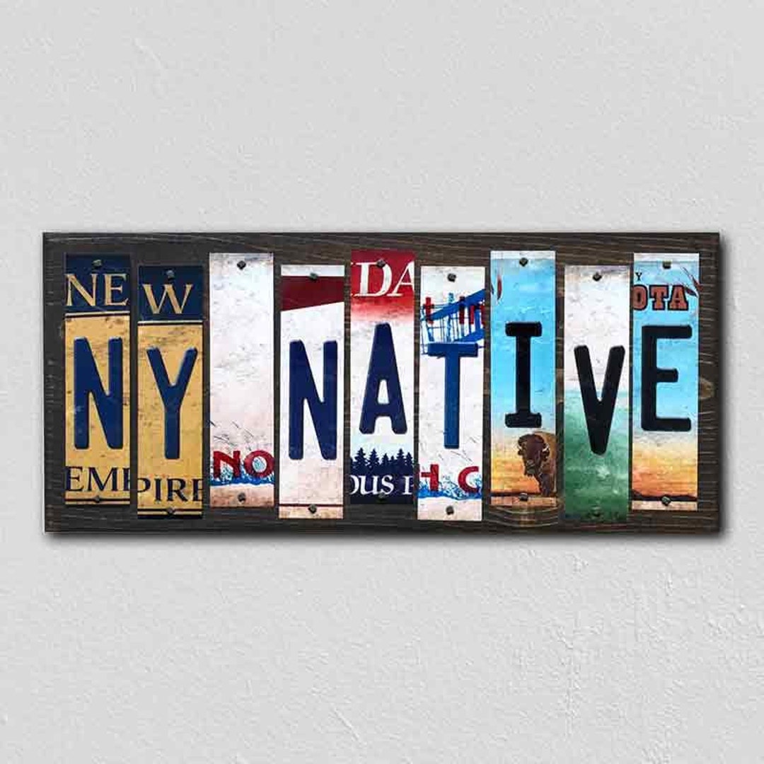 NY Native License Plate Tag Strips Novelty Wood Signs Custom Wood Sign ...