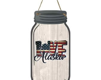 Love Alaska F281 State 6 Sticker Decal Window Football - Etsy