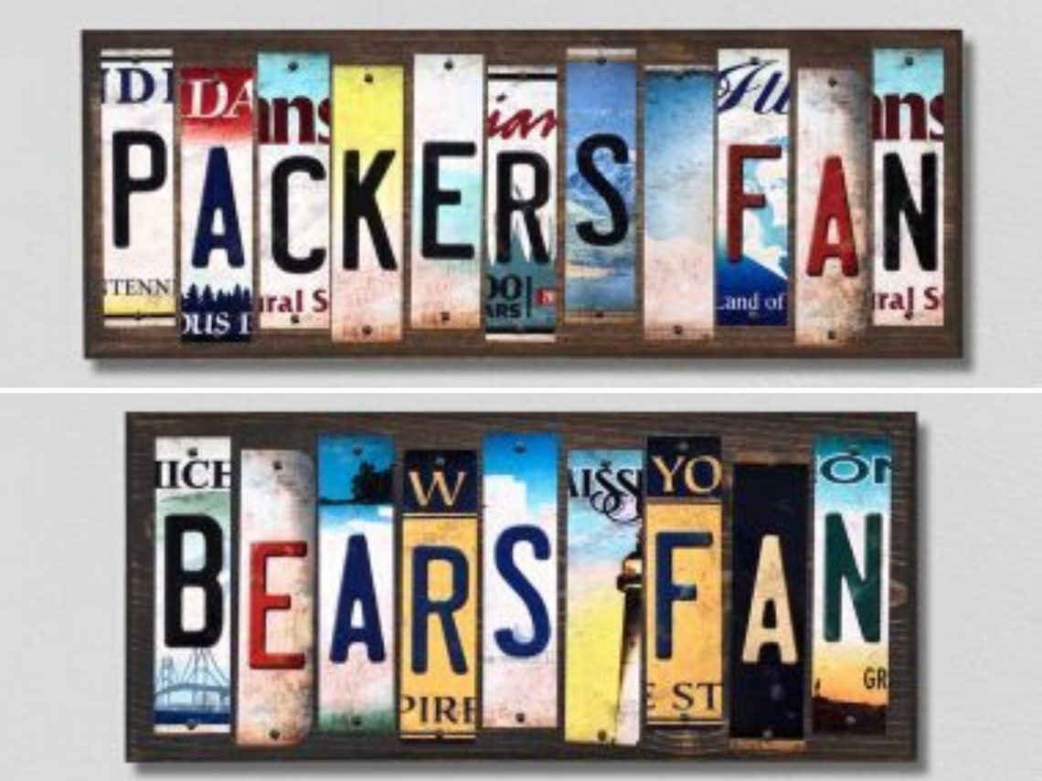 Detroit Lions Fan Handmade Wood Sign With Metal License Plate Strips ...