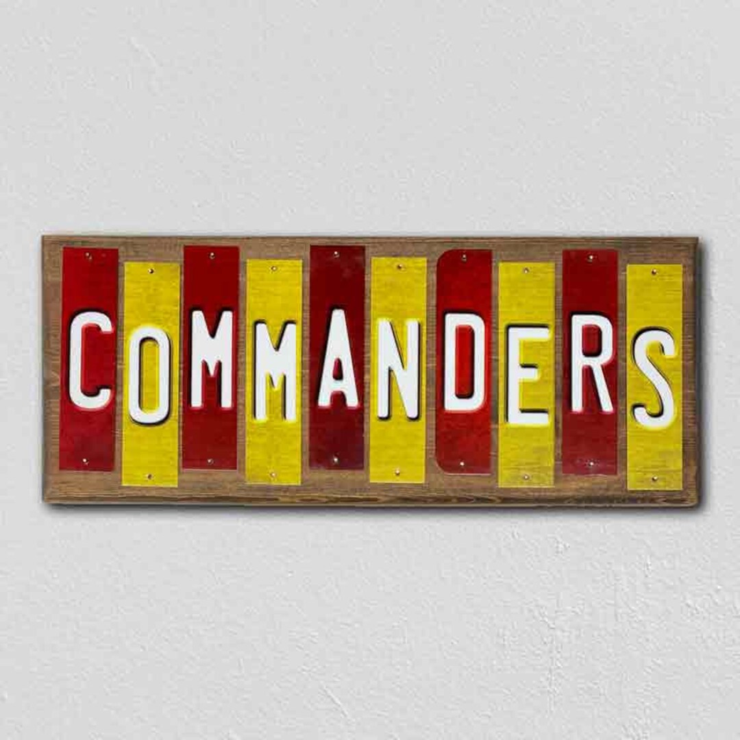 Commanders Team Colors Football Fun Strips Novelty Wood Sign Custom ...