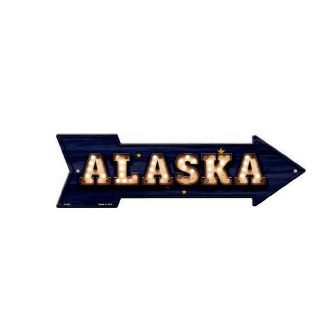 Alaska Bulb Lettering Alaska State Flag Background Novelty - Etsy