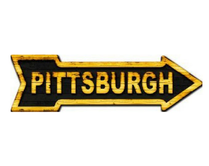 Outdoor/indoor Pittsburgh Steelers NFL Colors Novelty Metal Arrow Sign ...