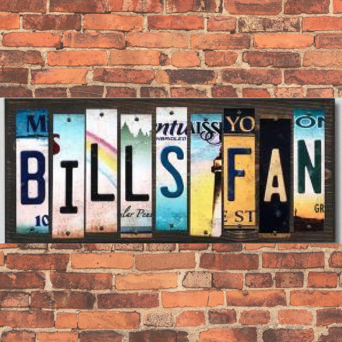 Buffalo Bills Fan Handmade Wood Sign With Metal License Plate - Etsy